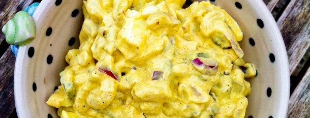 Karry/ægge salat med fromage frais – Ravfood